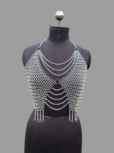 Fashionable Medieval Aluminium Butted 10 mm 16 Guage Chainmail Bra For ...