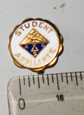 Vintage Gold Tone Enamel American Chemical ACS Student Affiliate logo ...