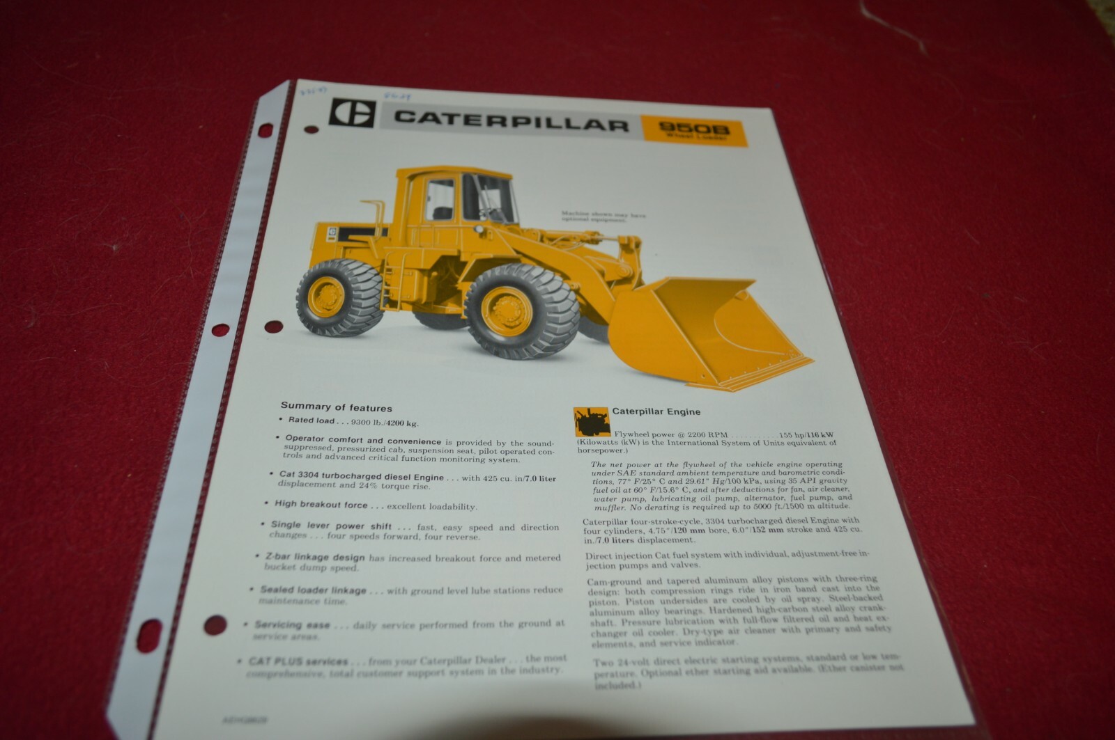 Caterpillar 950B Wheel Loader For 1982 Dealer's Brochure AMIL16 D | eBay
