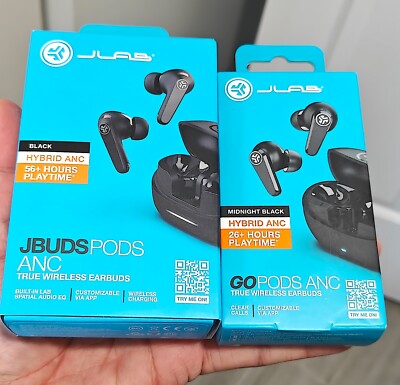 JLab JBuds Pods ANC and Go Pods ANC True Wireless Earbuds Bundle | eBay