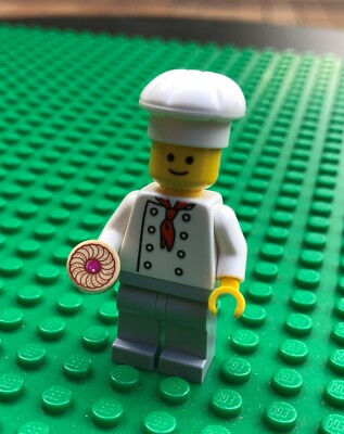Lego BAKER MINIFIGURE Pastry Chef Cook Cookie City Town Creator 10255 ...