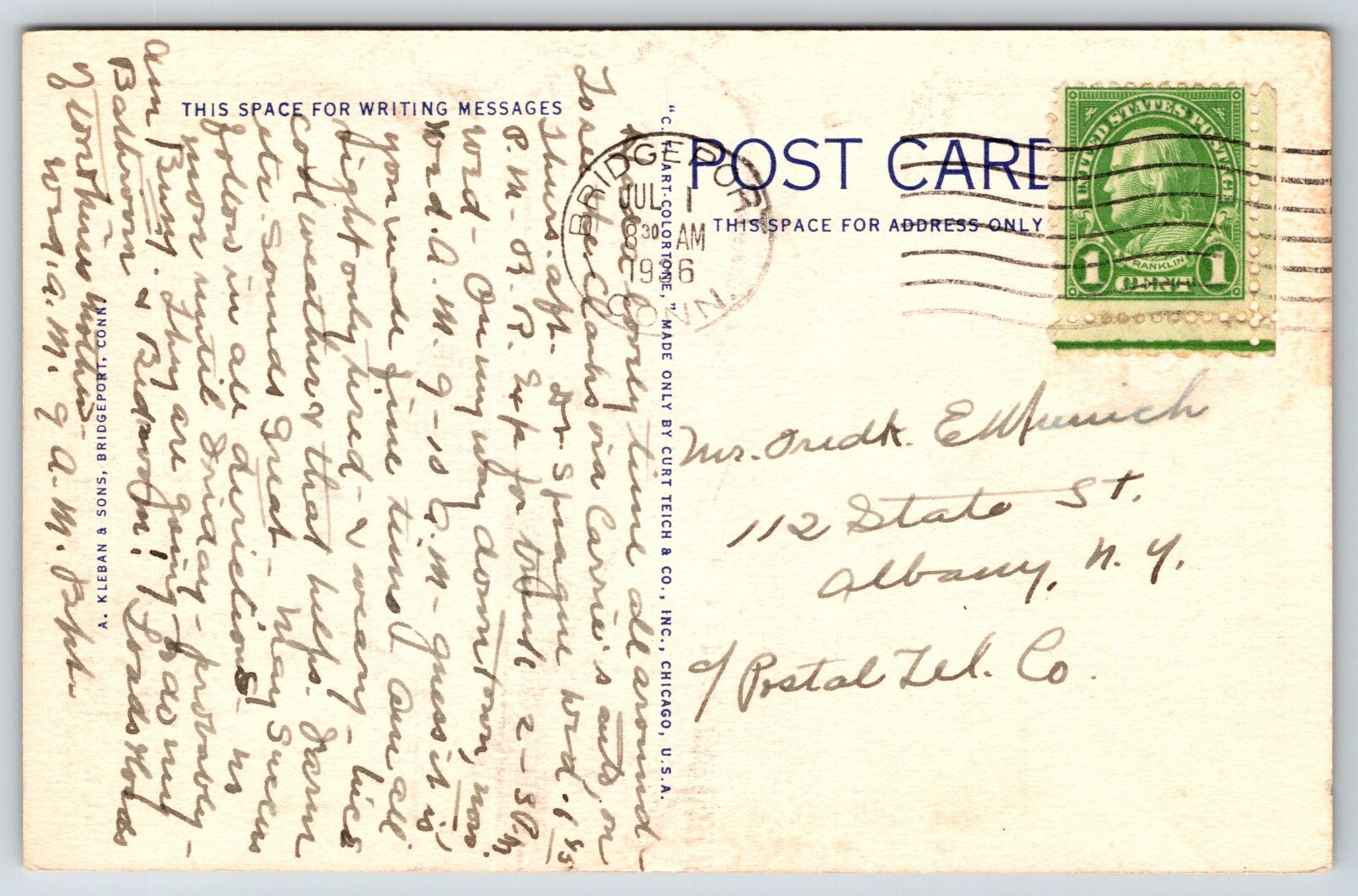 Bridgeport Connecticut Perry Memorial Arch Seaside Park PM 1936 Linen ...