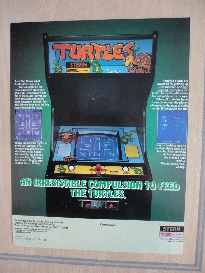 Turtles Video Arcade Machine Flyer Original Magazine Pull Out Ad | eBay