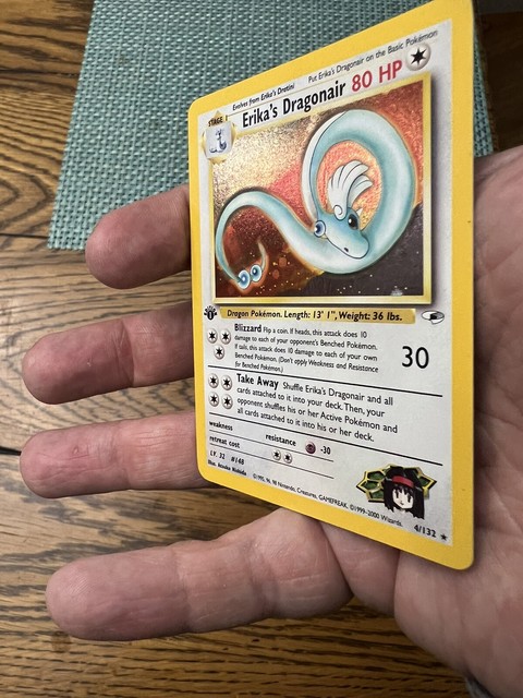 Pokémon TCG Erika's Dragonair Gym Heroes 4/132 Holo 1st Edition Holo ...