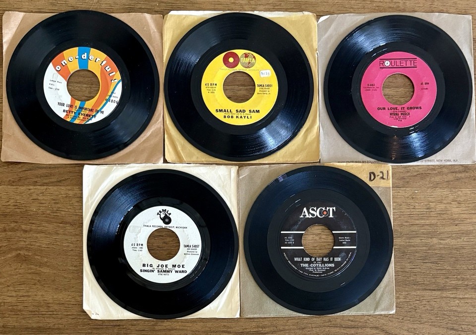 5 Funk Soul 45’s, Used, Myrna March, Singin Sammy Ward, The Cotillions ...