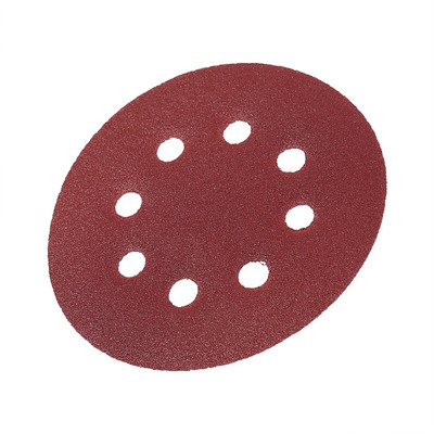 125mm Round Shape Red Grinding Discs 8 Hole Grit Sand Papers(120) Part ...