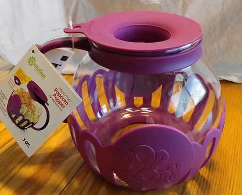 NEW 3 Qt. Ecolution Microwave Micro-Pop Popcorn Popper Glass Purple | eBay