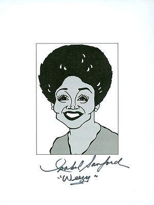 ISABEL SANFORD "Weezy" The Jeffersons Signed Auto 8.5x11 Cartoon ...