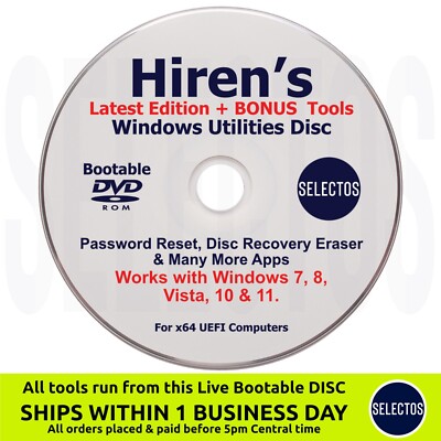 Hirens Boot Logo 5 Star Compatible Ink Hiren's Boot CD USB Set NEW