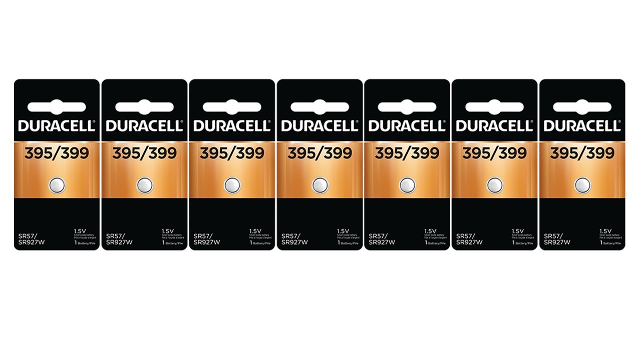 7 x 395/399 Duracell Silver Oxide Batteries (395, 399, AG7, SR57 ...