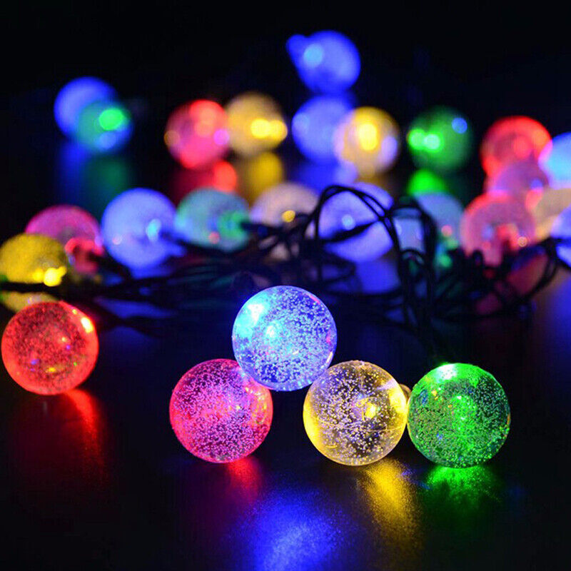 100LED SOLAR POWERED RETRO BULB STRING LIGHTS GARDEN OUTDOOR FAIRY ...