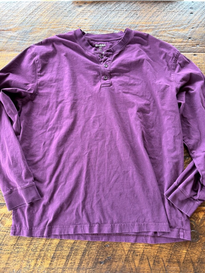 Target Goodfellow Long Sleeve HENLEY Tee Shirts Lot XL Purple Green ...