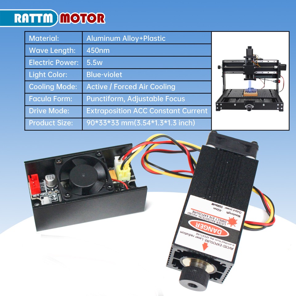 【US】 3020 PLUS 500W GRBL CNC Router 5.5W Laser Cutting Engraving ...