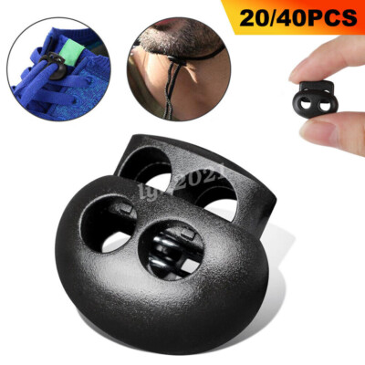20/40 Cord Lock End Toggle Double Hole Spring Rope Stopper Sliding ...