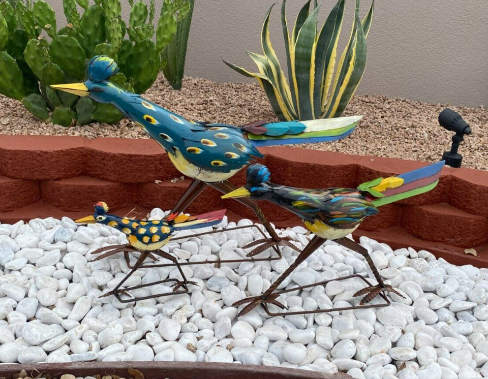 Handpainted Metal Roadrunner Yard Art Garden Decor | eBay