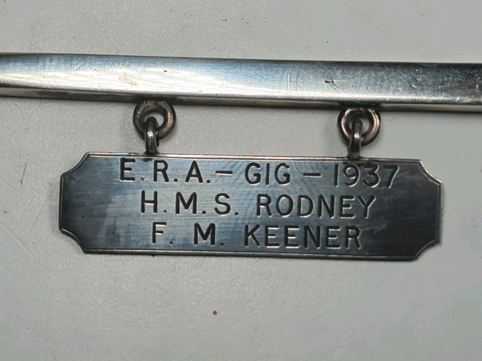 Sterling Silver Rowing Oar 1937 HMS Rodney Gig ERA F M Keener 55 ...