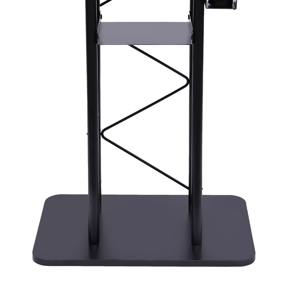 Curved Podium Stand Metal Black Pulpit Lectern for Speeches, Opening ...