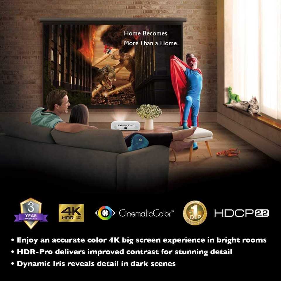 BenQ TK850 True 4K HDR-PRO DLP Projector for Movies Gaming & Sports ...