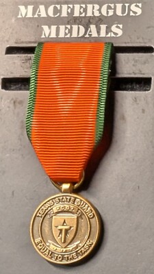 TXSG Texas State Guard Miniature CGIA Medal - Moiré Ribbon Mini Drape ...