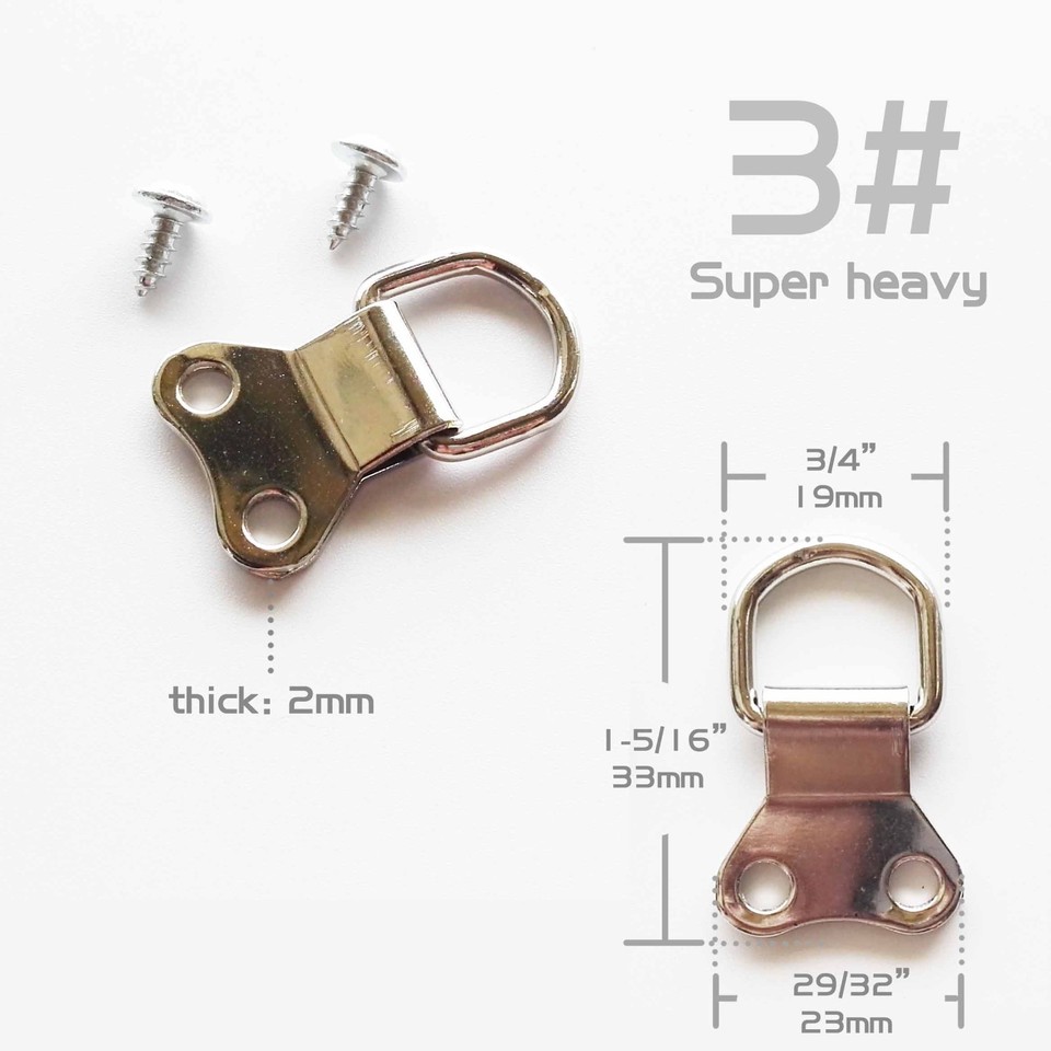 25/100pcsTriangle D-Ring Picture Photo Oil Painting Frame Wall Hook ...