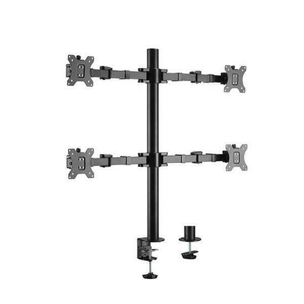 Brateck LDT33-C048 17-32" Quad Monitor Articulating Monitor Arm - Black ...