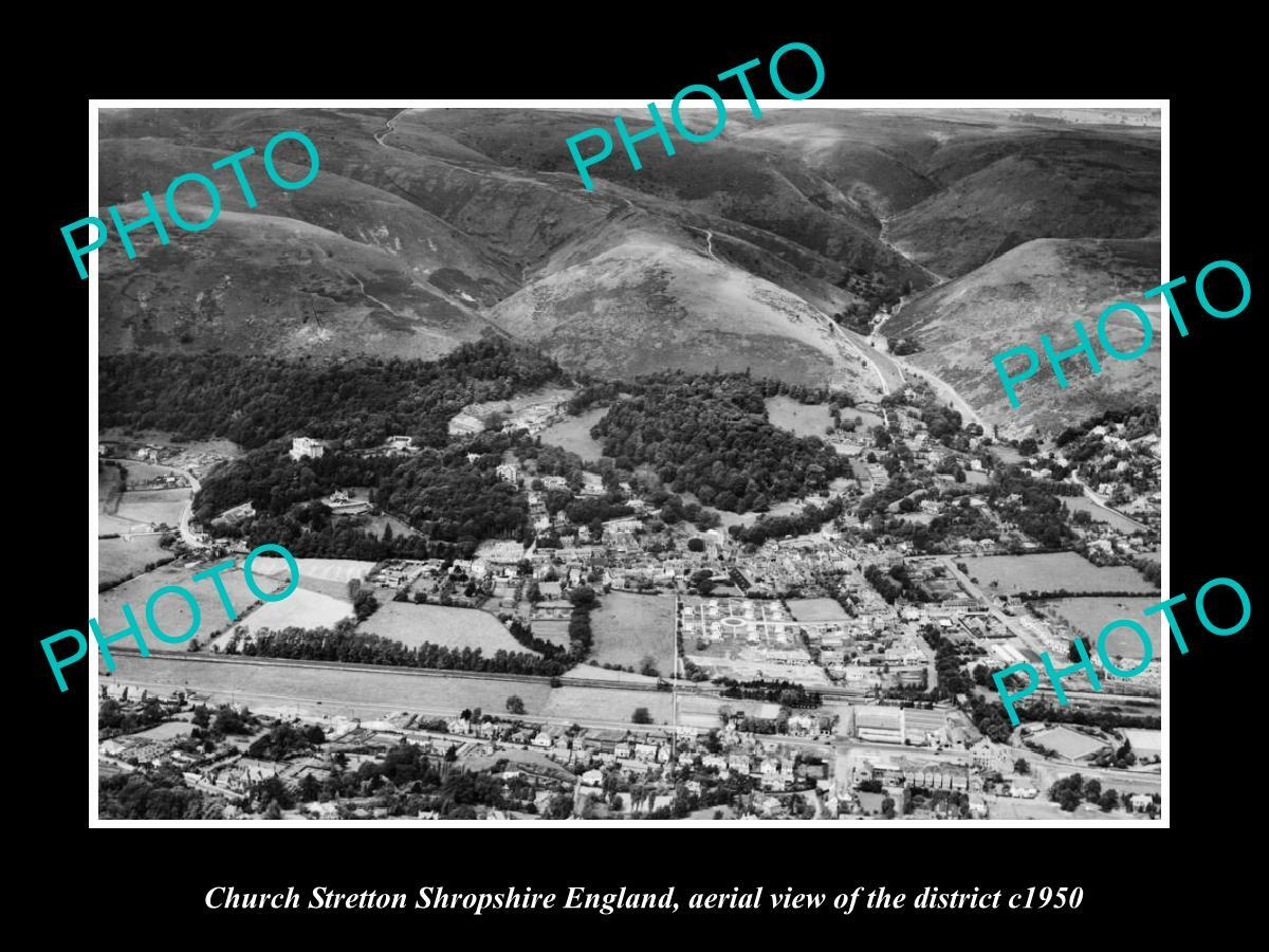 OLD 8x6 HISTORIC PHOTO CHURCH STRETTON SHROPSHIRE ENGLAND AERIAL VIEW ...