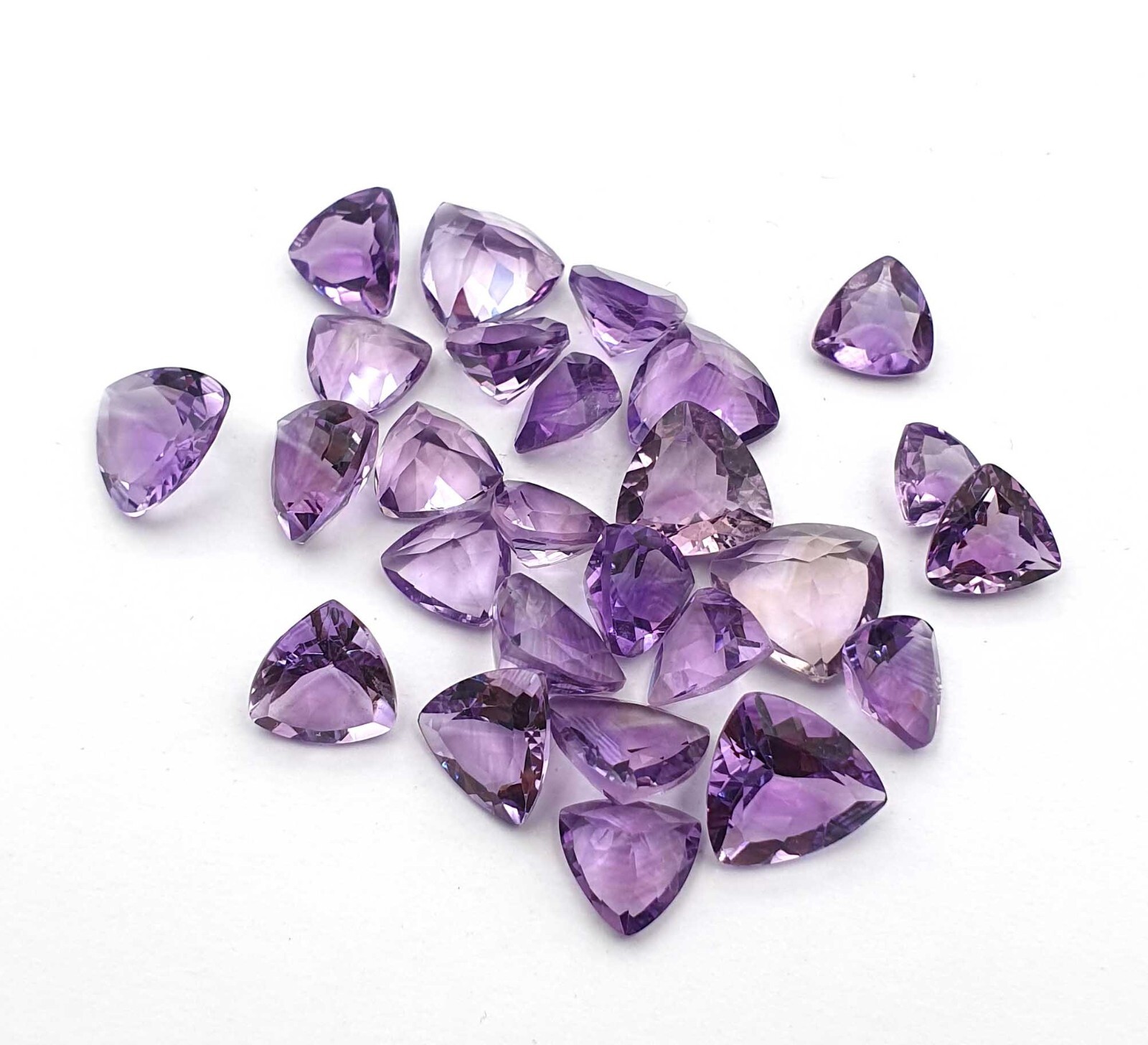 Natural Brazilian Amethyst Trillion Cut Loose Gemstone Lot 26 Pcs 8-13 ...