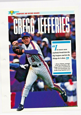 Gregg Jefferies 1989 Champions & Record Holder 8" X 10" Photo Sheet Sports | eBay