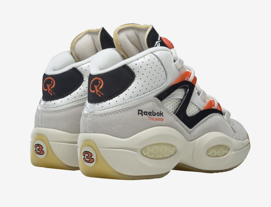 Reebok Question Pump Orange White Black H06490 Men's Size 7.5-12 ...