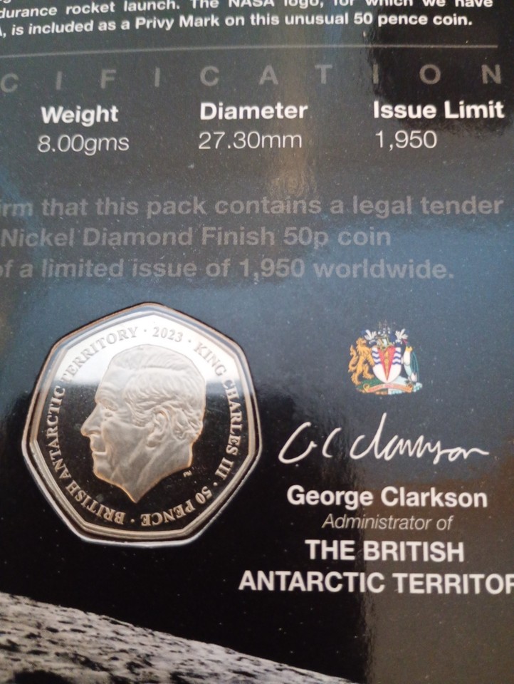 Very rare coin issue limit 1,950 diamond finish Luna South Pole of the ...