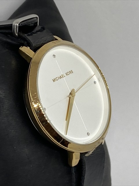 Michael Kors Charley Flowers 38mm White Gold Leather Women's Watch ...
