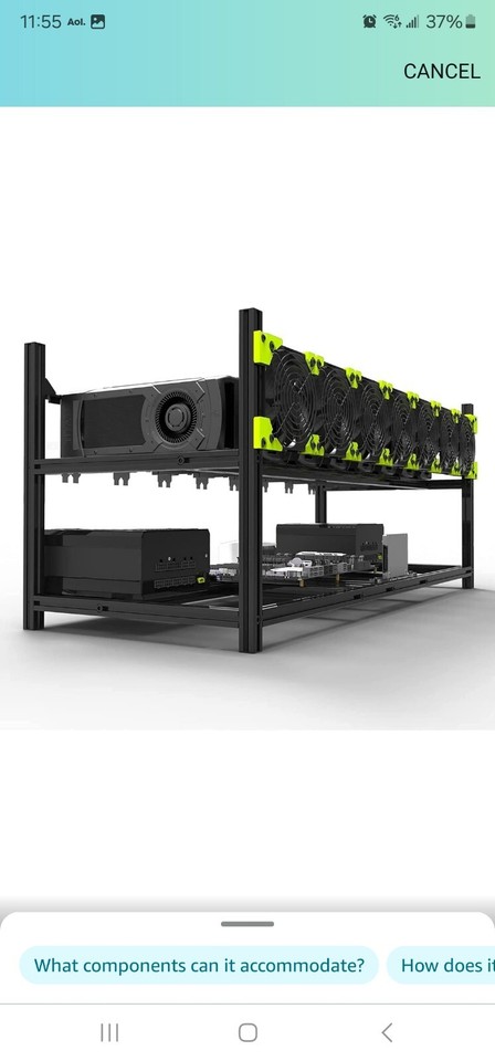 Veddha 8-GPU Mining Rig Frame Case Aluminum Stackable Mining Rig Open ...