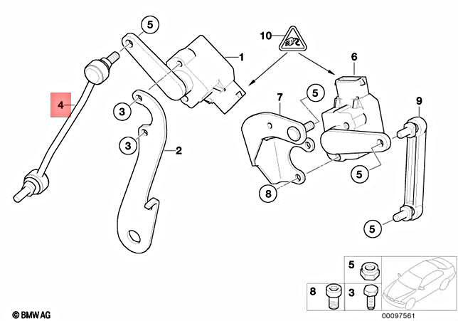 New Genuine BMW Connector Link Rod For Headlight Level Sensor OEM ...