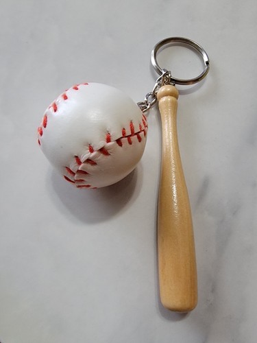 Vintage Mini Wood Baseball Bat and Ball Combo Keychain Keyring Sports ...