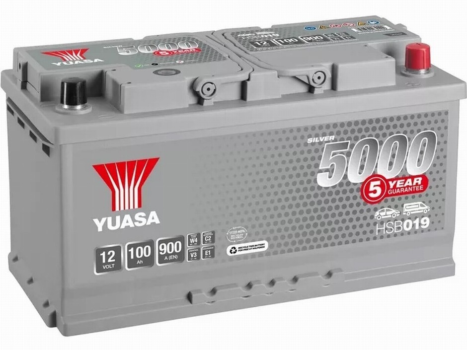 Yuasa HSB019 Silver 12V Car Battery | Yuasa YBX5019 for superior ...