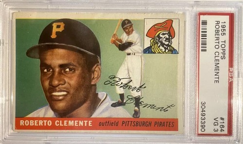 Roberto Clemente (Pirates) 1955 Topps Rookie Card - High# - #164 PSA ...