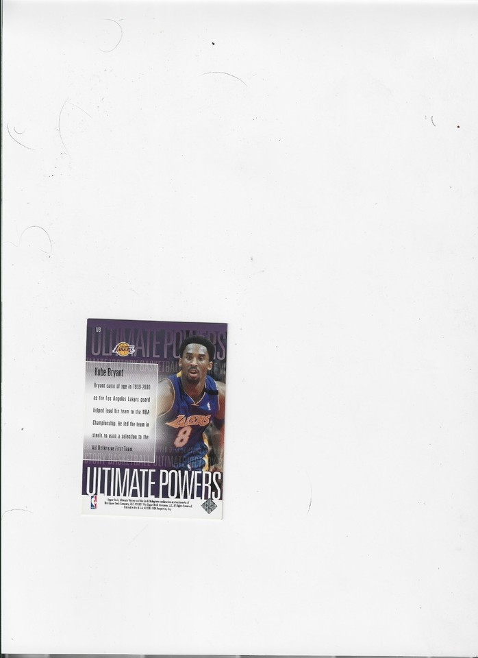2000-01 Ultimate Victory Ultimate Powers Kobe Bryant #U8 HOF | eBay