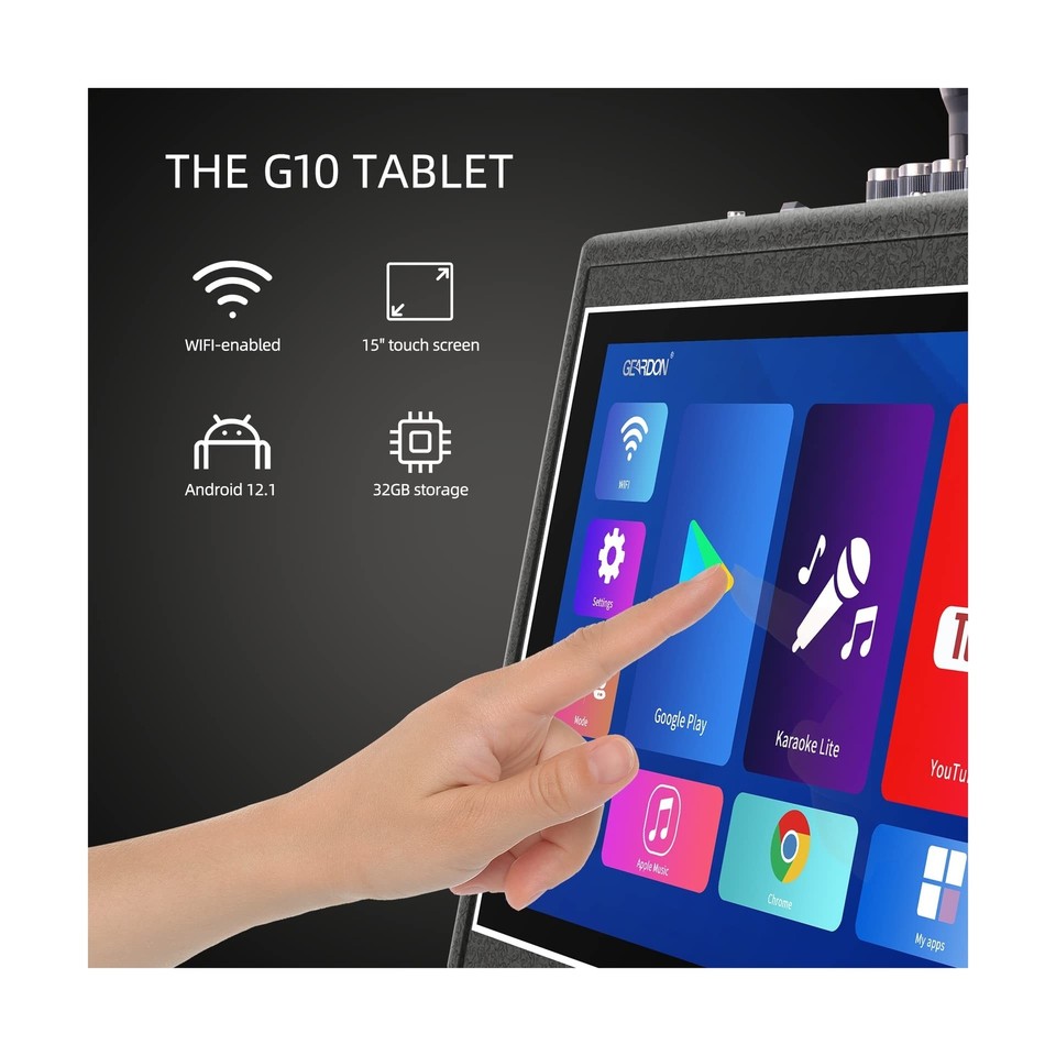 Karaoke Machine with Lyrics Display Screen for Adults, Built-in 15 ...