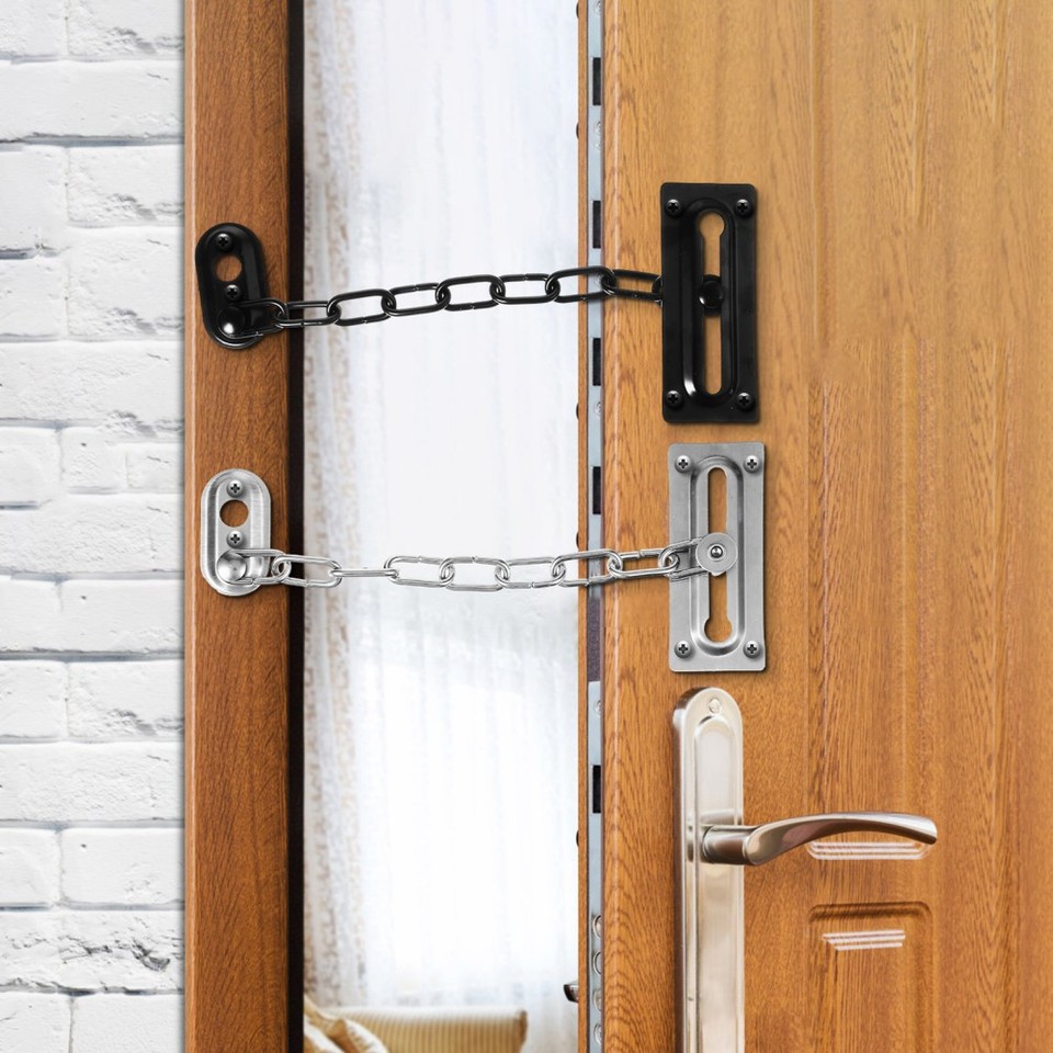 4 Pcs Heavy Duty Door Chain Locks Stainless Steel Door Latch Security ...