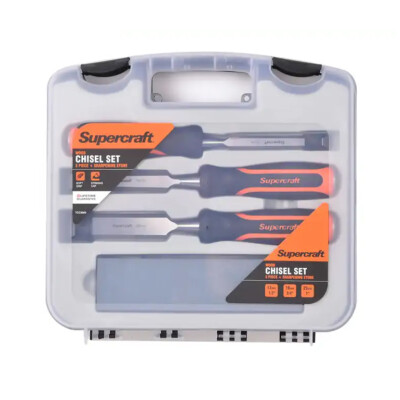 3pc Supercraft Chisel Set Power Grip With Storage Case & Sharpening ...