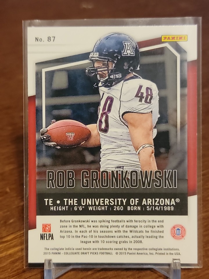 2015 Panini Prizm Collegiate Draft Picks Rob Gronkowski Arizona ...