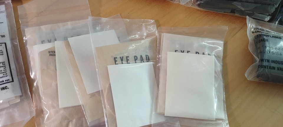 Army Surplus Medical Supplies - Gauze, Eye Dressing, Muslin Bandage ...