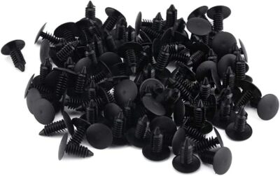 100x 8mm Bumper Clips Auto Car Hole Plastic Rivets Fastener Fender Push ...