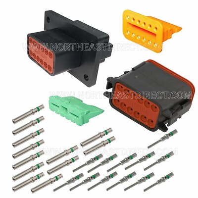 12 Pin Black Deutsch DT04-12PA-L012 DT06-12SA Waterproof Flange ...