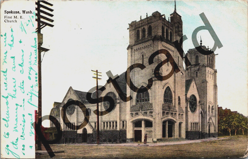 1909 FIRST M. E. CHURCH, Spokane, Washington, postcard jj384 | eBay
