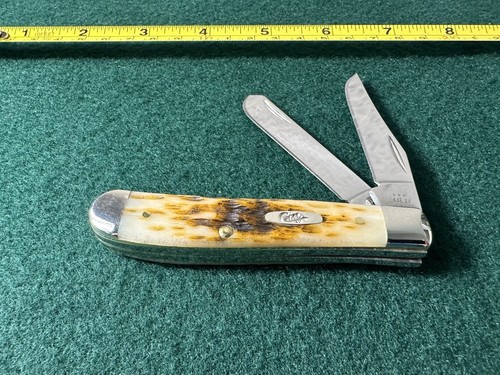 Case XX USA 6207 SS Pocket Knife. Beautiful Amber Bone Handles. No ...