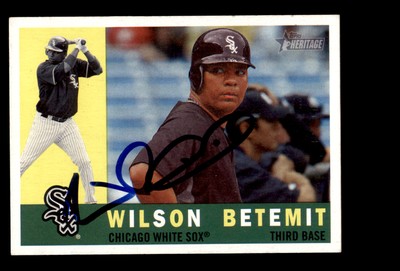 Signed Baseball Card Auto 2009 Topps Heritage #316 Wilson Betemit White ...
