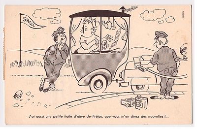 CPA illustrateur Mick - PUBLICITE SHELL - POMPISTE POMPE ESSENCE ...