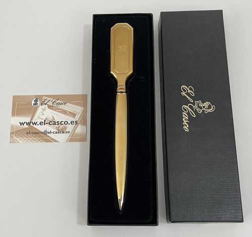 Vtg El Casco 23K Gold Plated Letter Opener Luxury Office Desk Accessory ...