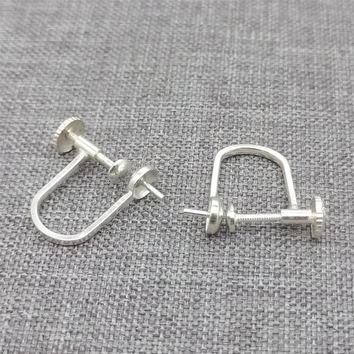 2prs Sterling Silver Screw Back Non Pierced Earrings Cup Peg for Pearl Jewelry | eBay